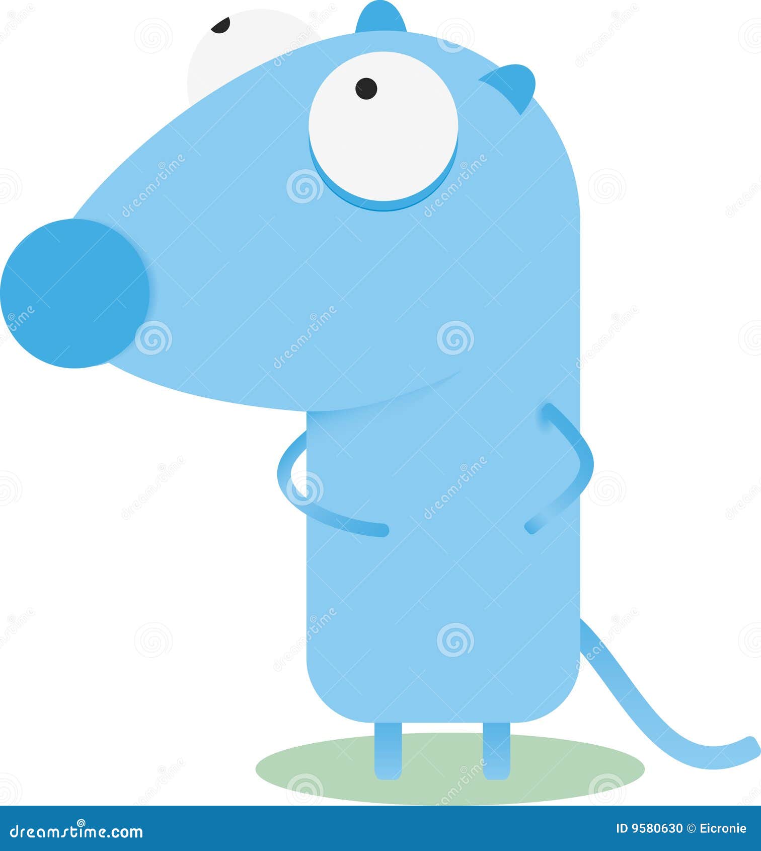 Cartoon blue mouse stock vector. Illustration of orange - 9580630