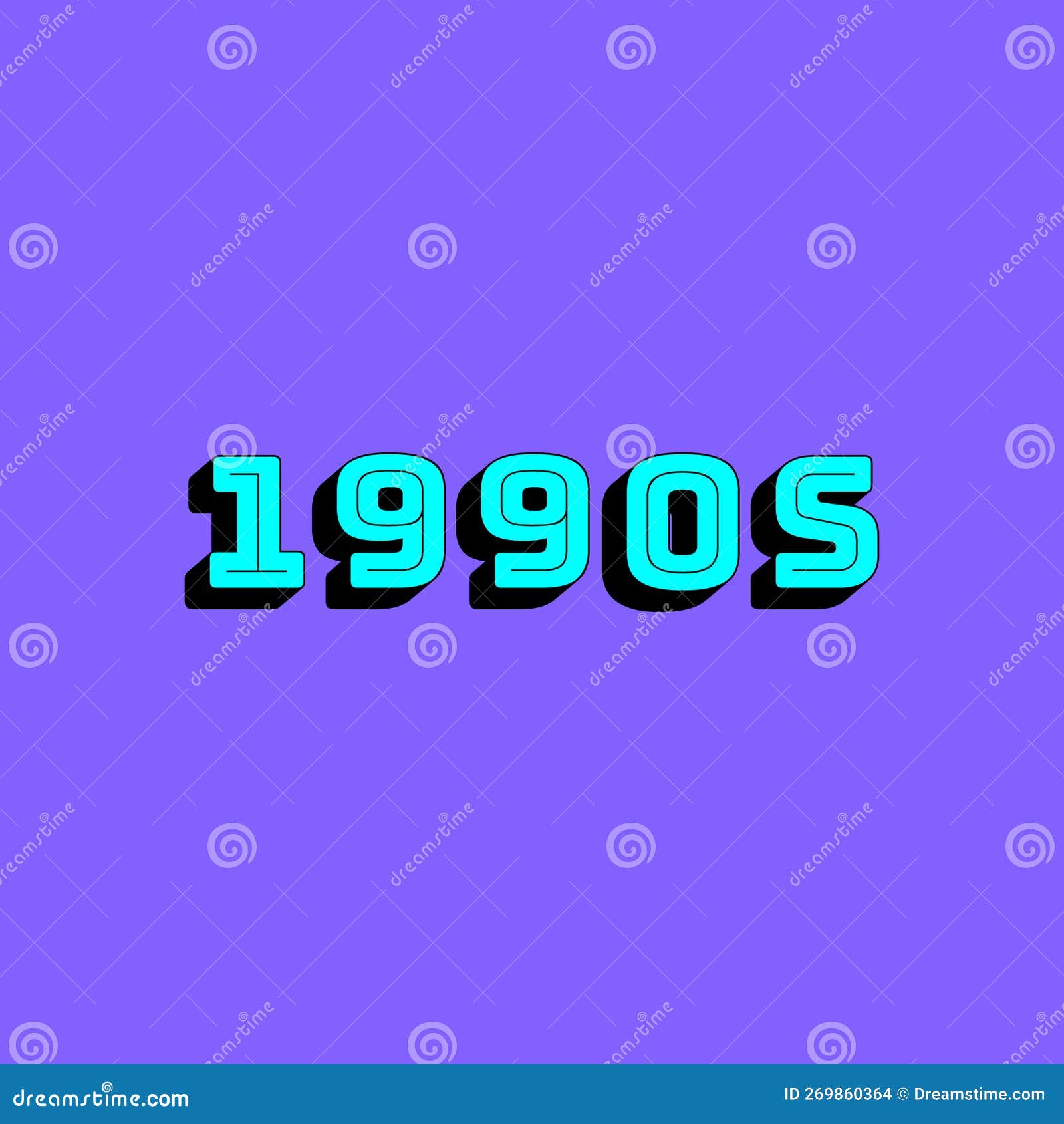 Cartoon Blue Nineties Sign UI Element. Vector Stock Vector ...