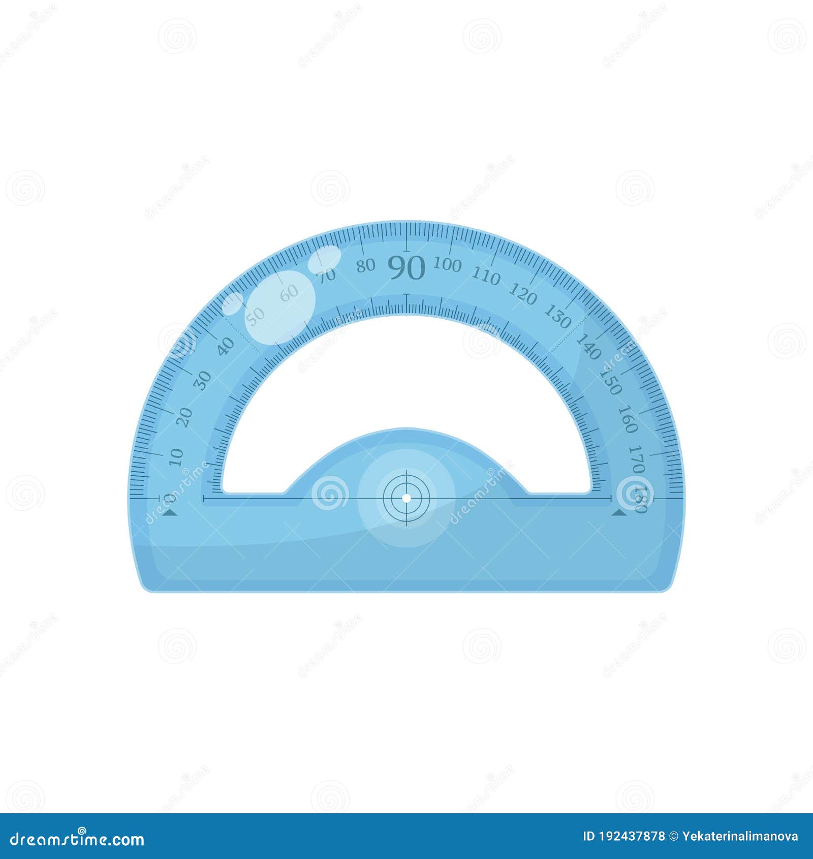 Cartoon Blue Plastic Protractor, Vector Illustration Stock Vector ...