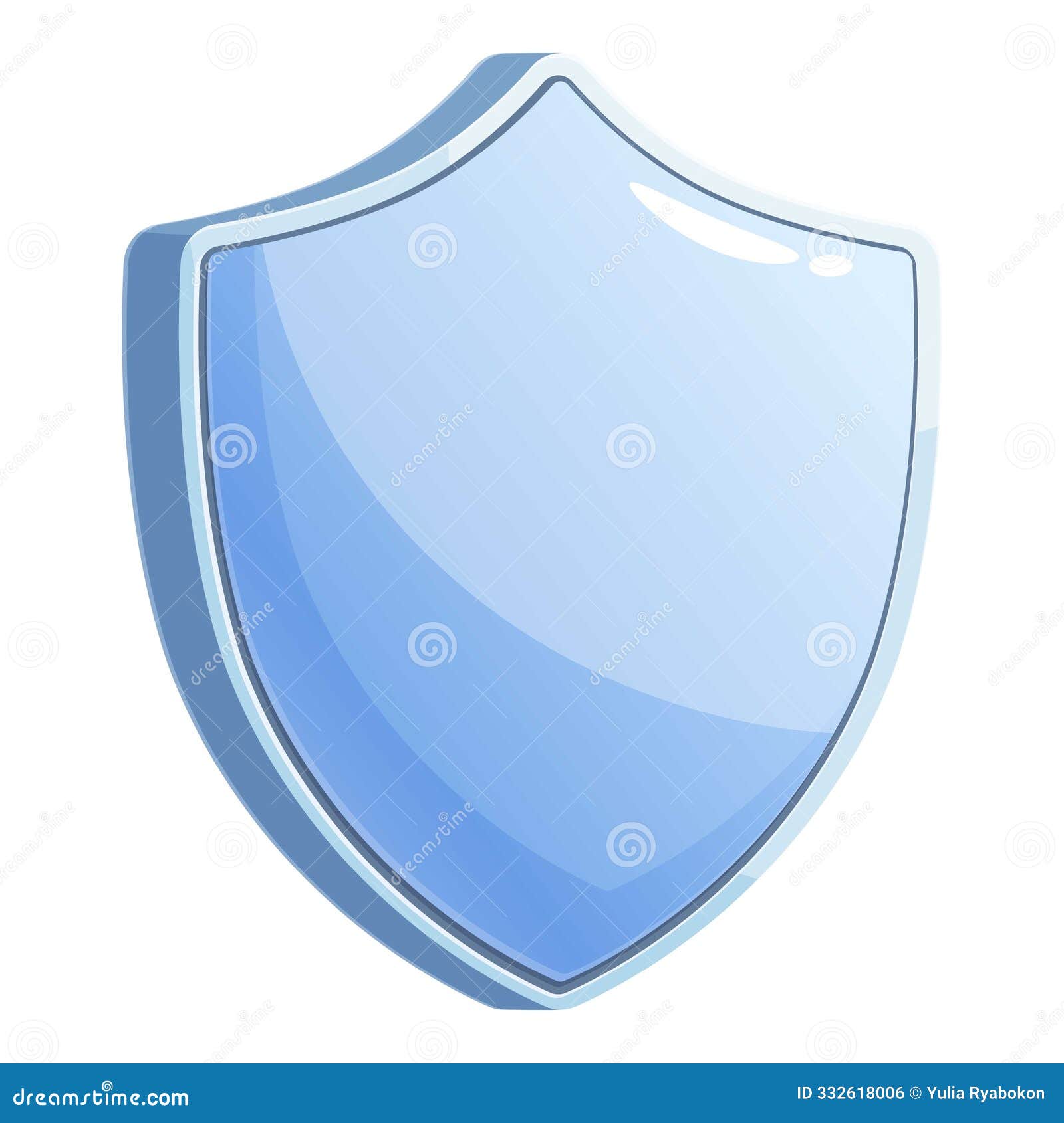 Cartoon Blue Shield Providing Security and Safety Stock Illustration ...