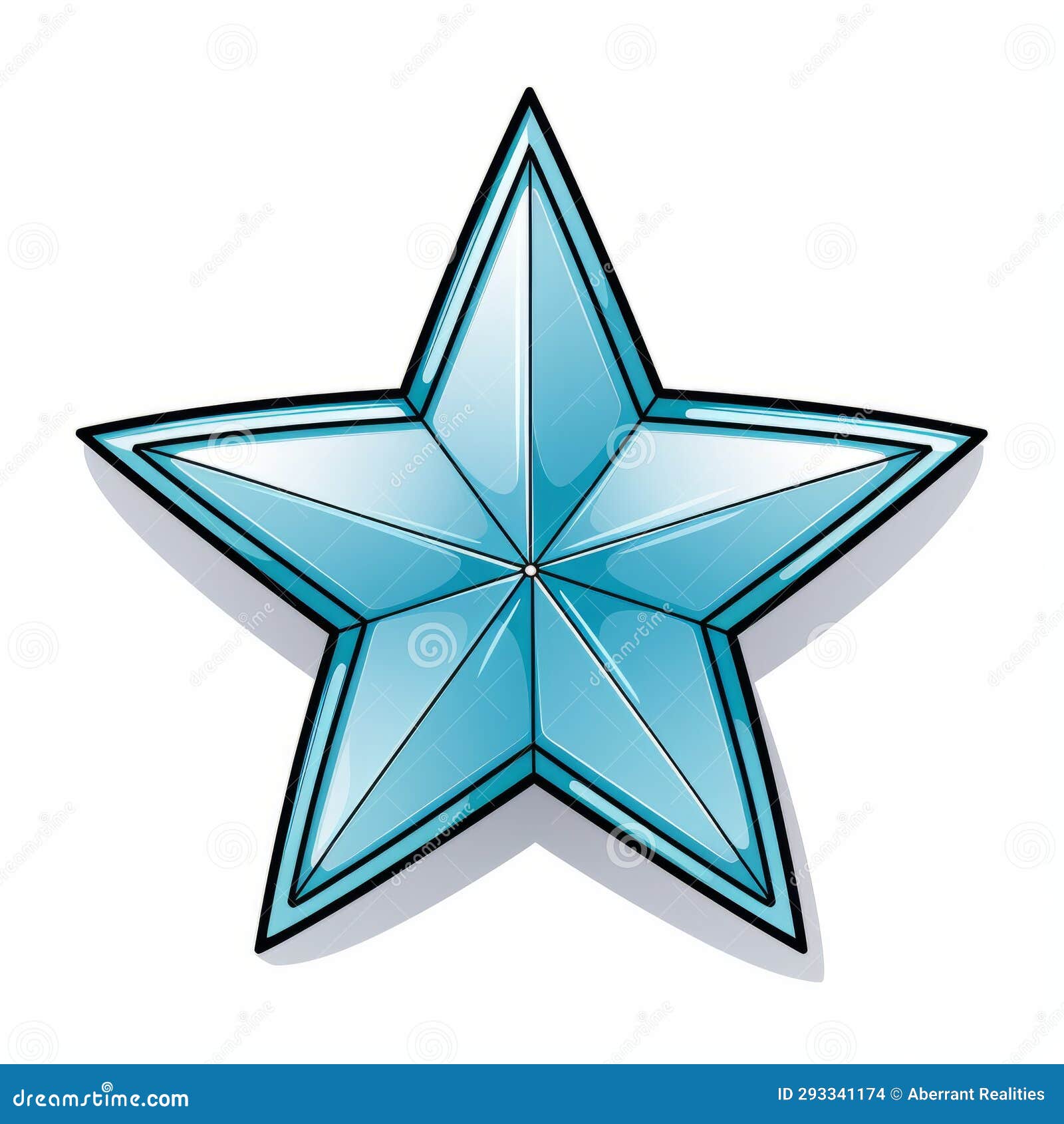 A Cartoon Blue Star on a White Background Stock Illustration ...
