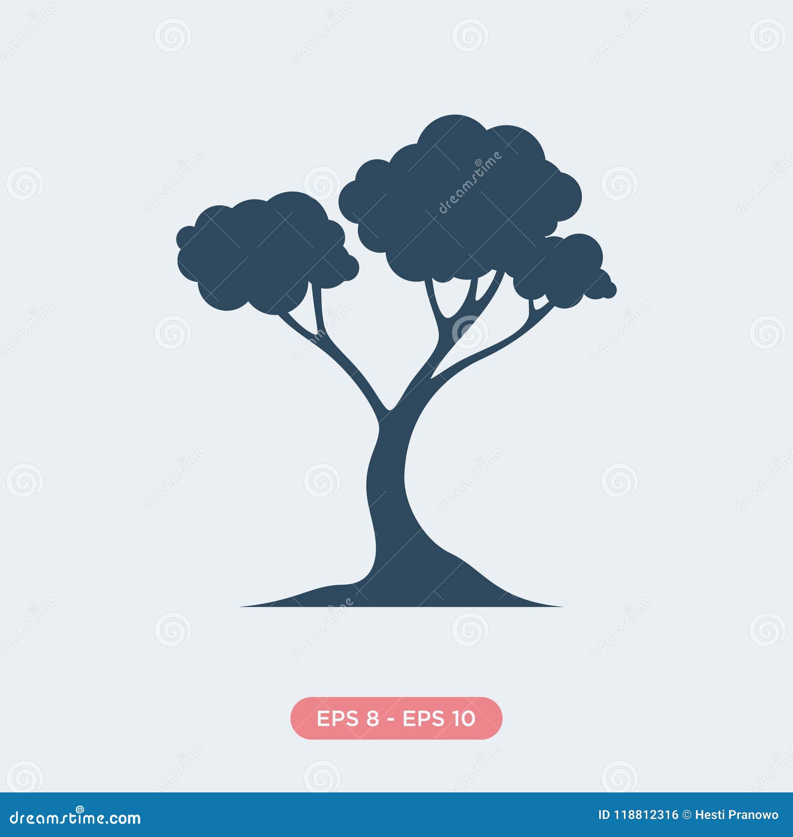 Cartoon of Blue Tree Icon Silhouette Vector Design Element Stock Vector ...