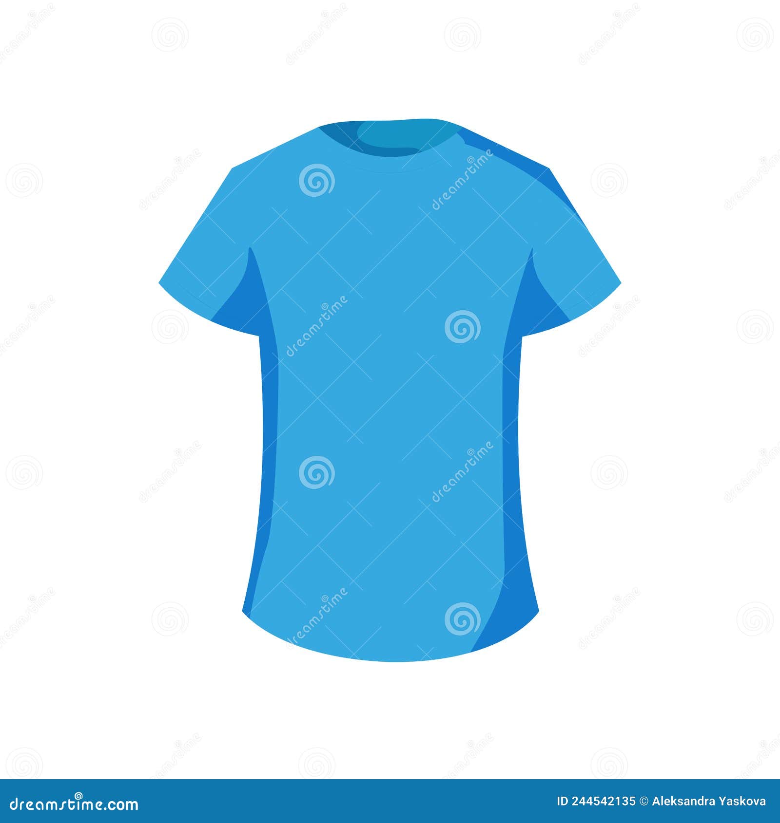 Cartoon Blue Tshirt on White Background Stock Vector - Illustration of ...