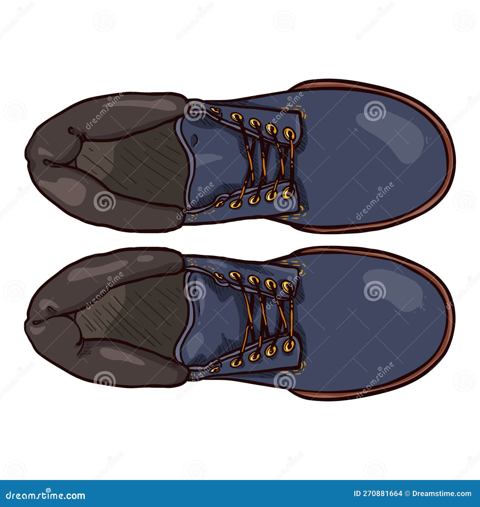 Cartoon Blue Work Boots. Vector Illustration Stock Vector ...