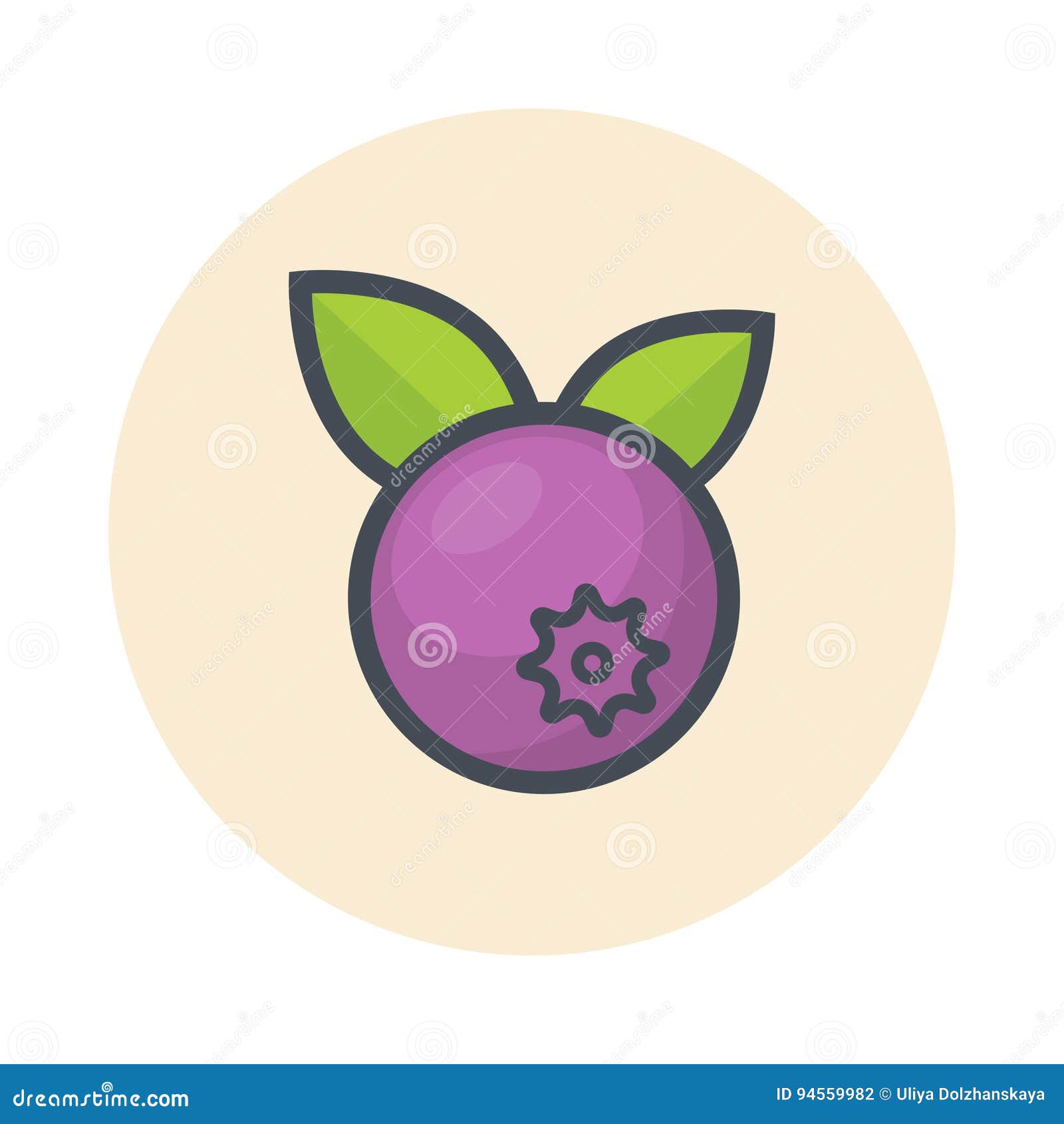 Cartoon blueberry icon stock vector. Illustration of fresh - 94559982