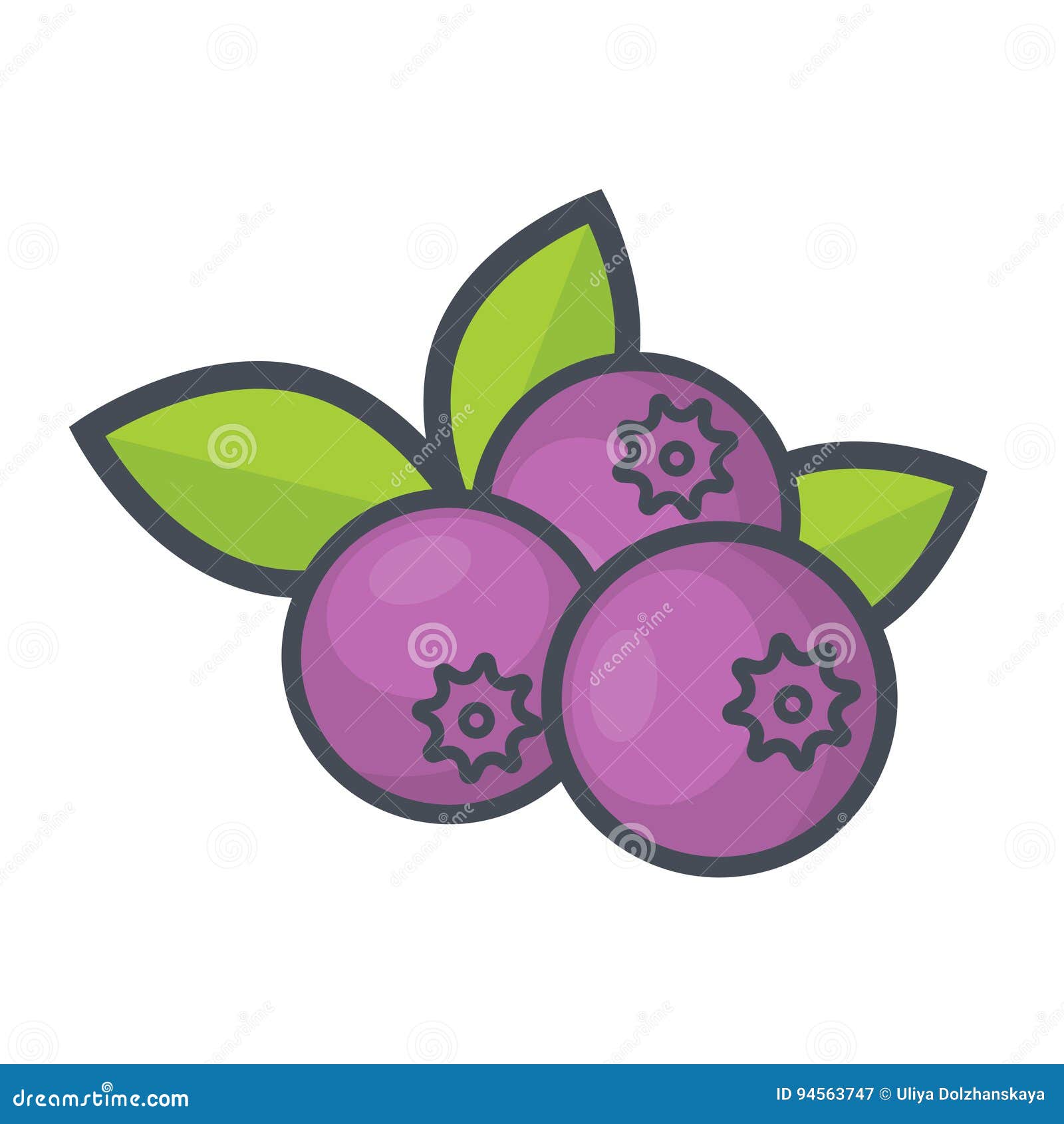 Cartoon Blueberry Fruits Clipart Icon Vector | CartoonDealer.com #233504618