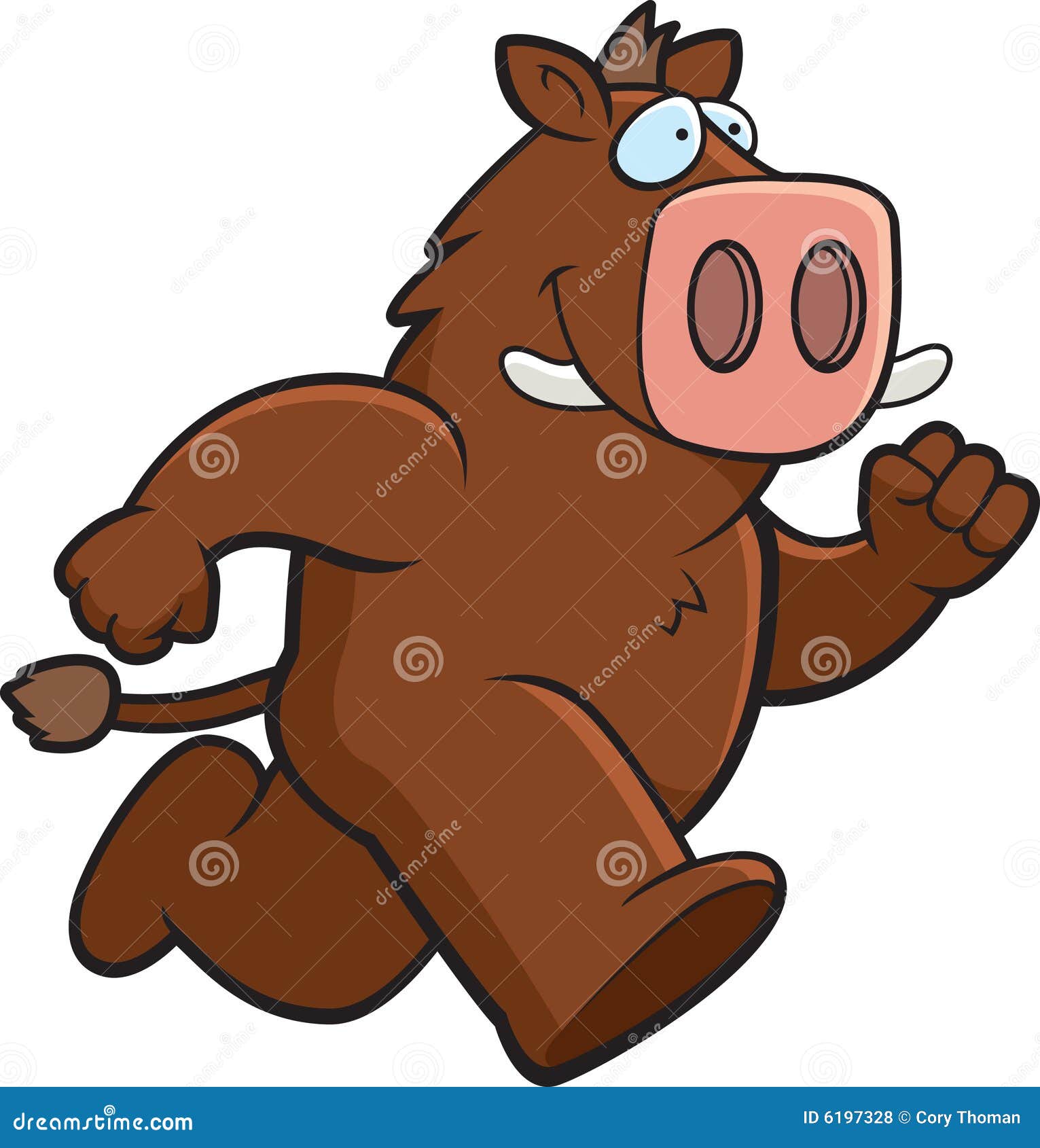 Cartoon Boar stock vector. Illustration of running, animal - 6197328