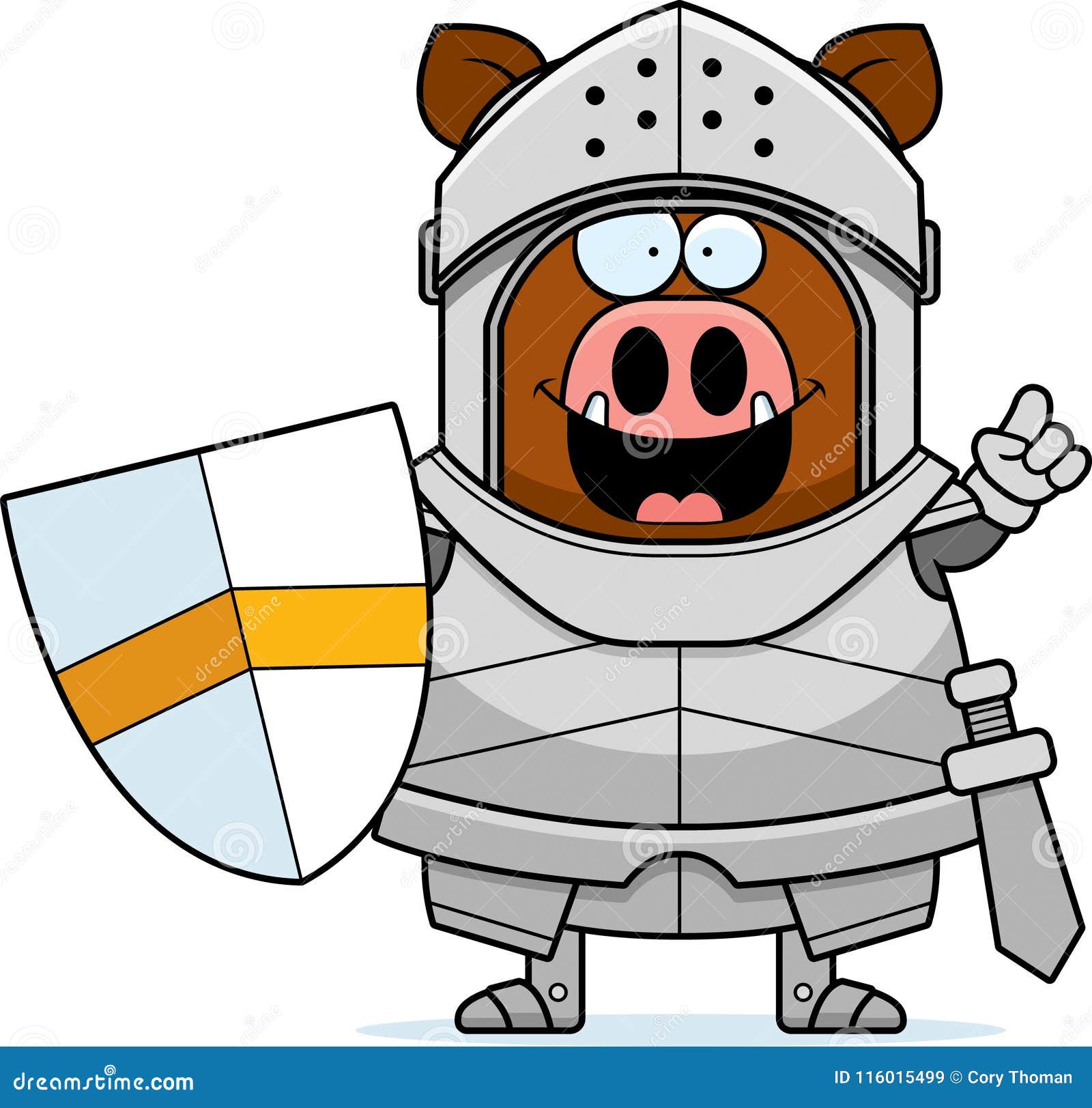Cartoon Boar Knight Idea stock vector. Illustration of shield - 116015499