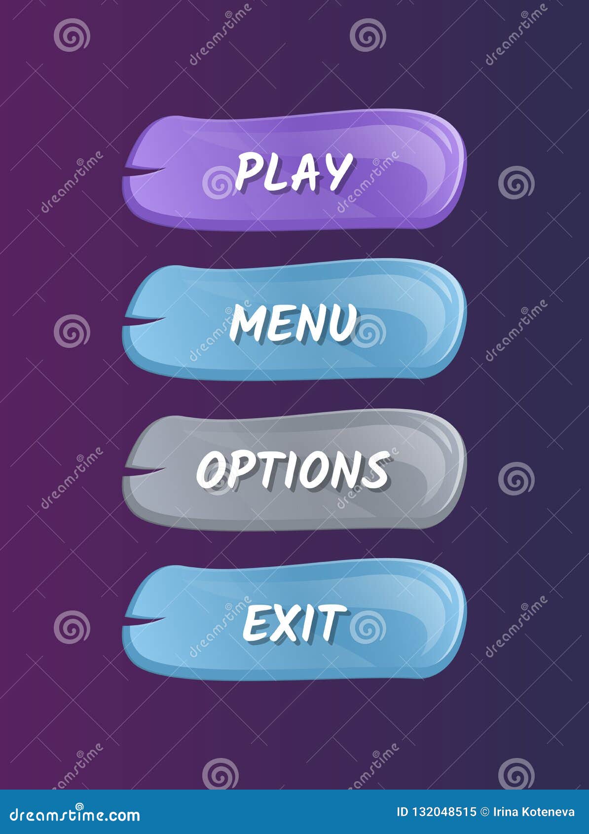 Cartoon Board for Game Menu Interface Stock Illustration - Illustration ...