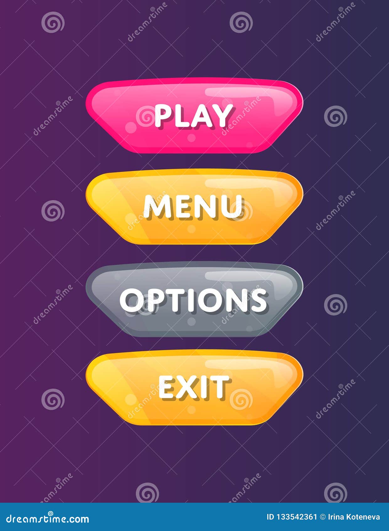 Cartoon Board for Menu Interface Stock Illustration - Illustration of ...