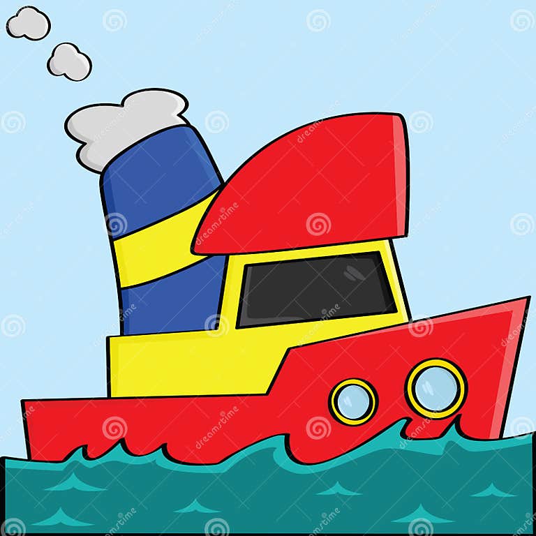 Cartoon boat stock vector. Illustration of hull, ocean - 16226017