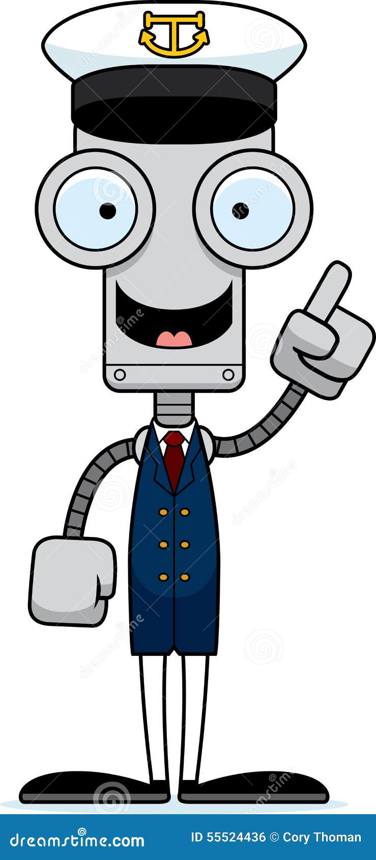 Cartoon Boat Captain Robot Idea Stock Vector - Illustration of idea ...