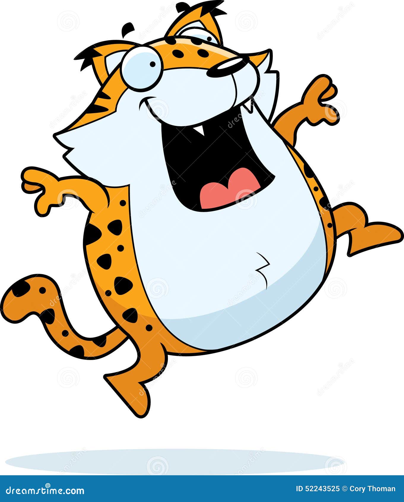 Cartoon Bobcat Jumping stock vector. Illustration of happy - 52243525