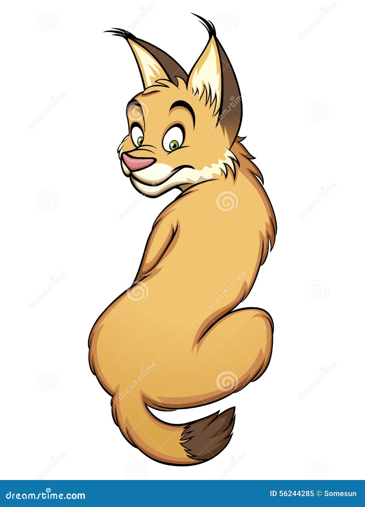 Lynx Cute Funny Cartoon Head Vector Illustration | CartoonDealer.com ...