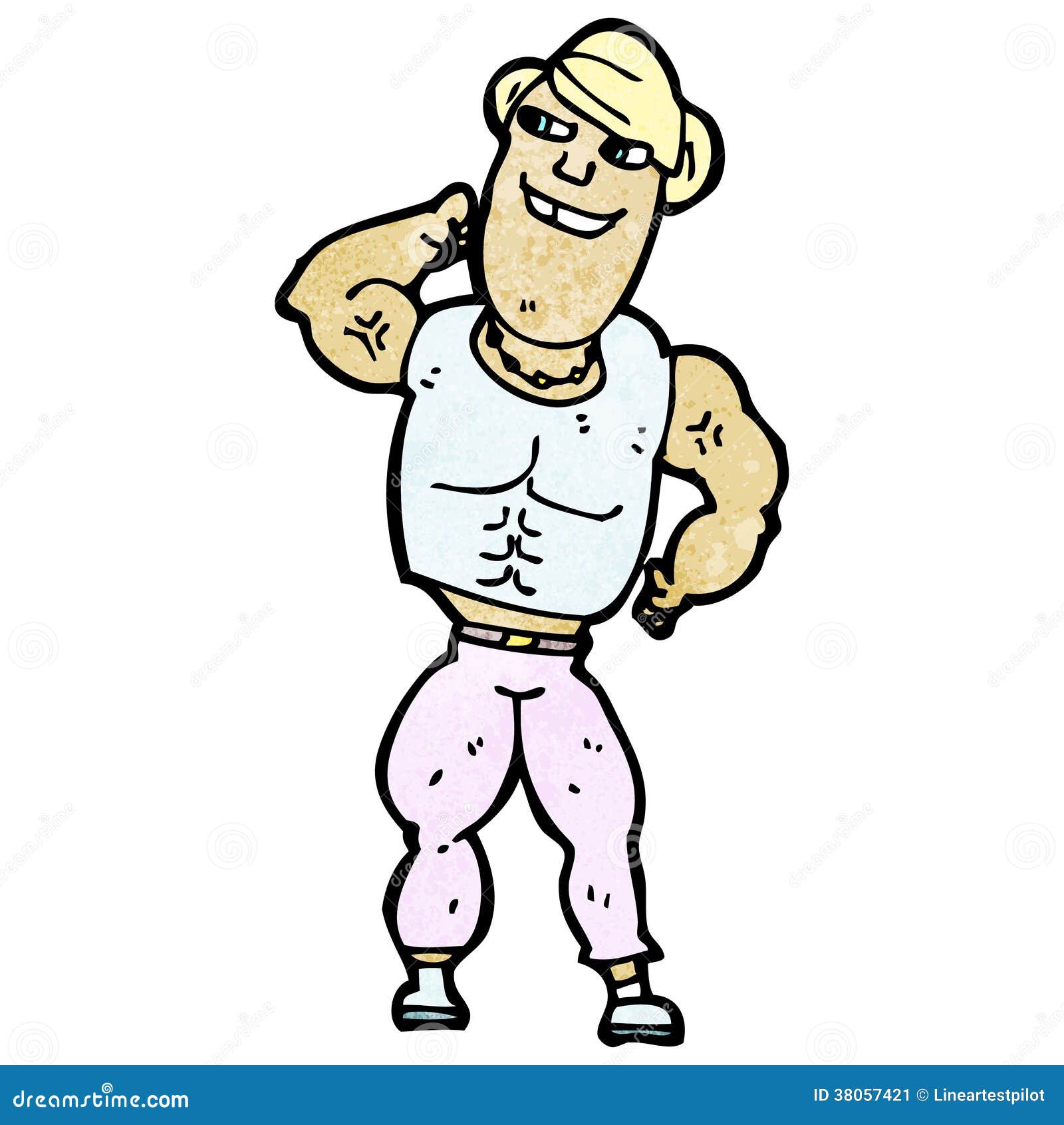 Cartoon body builder man stock vector. Illustration of funny - 38057421