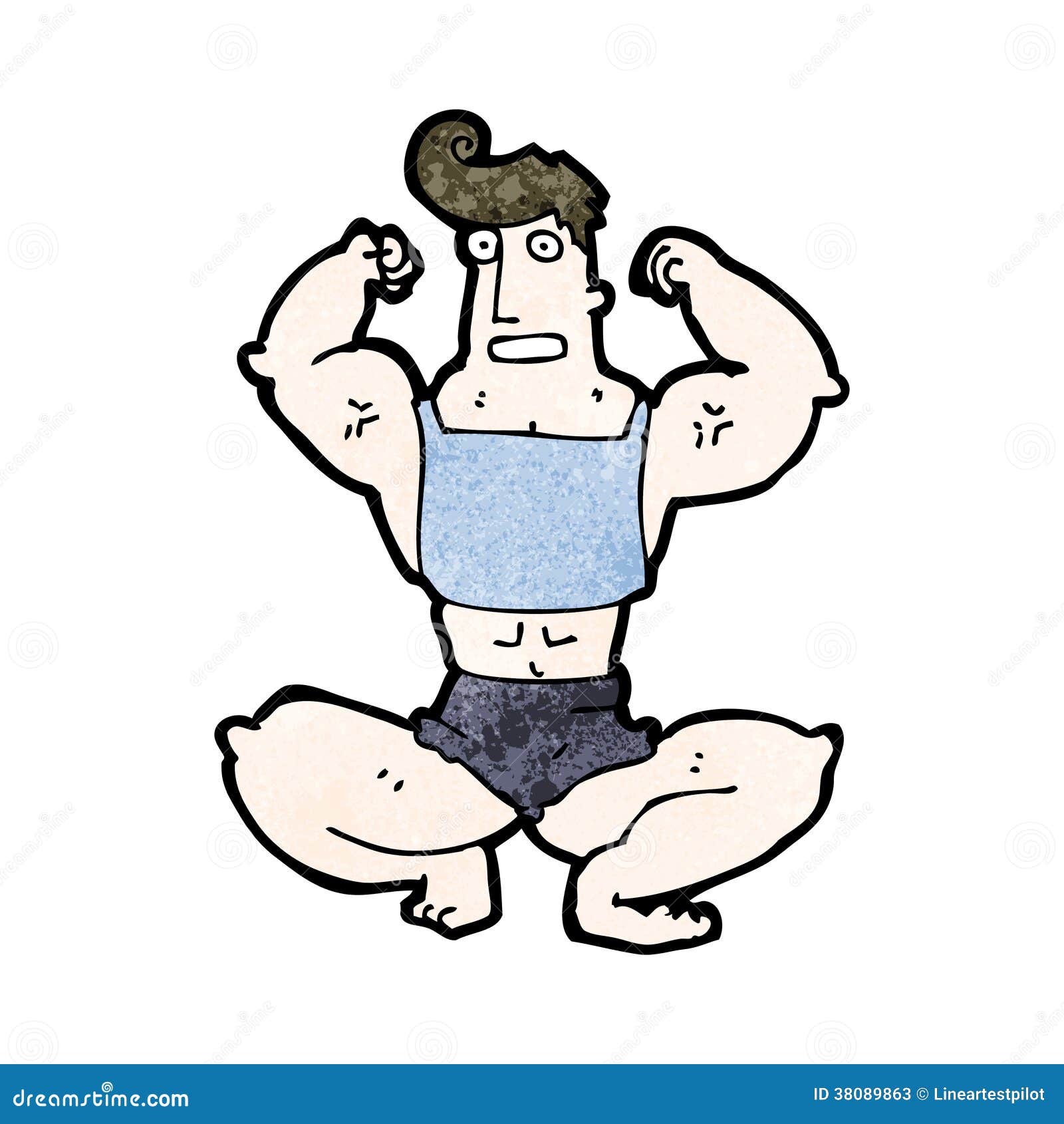Cartoon Body Builder Posing Stock Vector - Illustration of silly ...