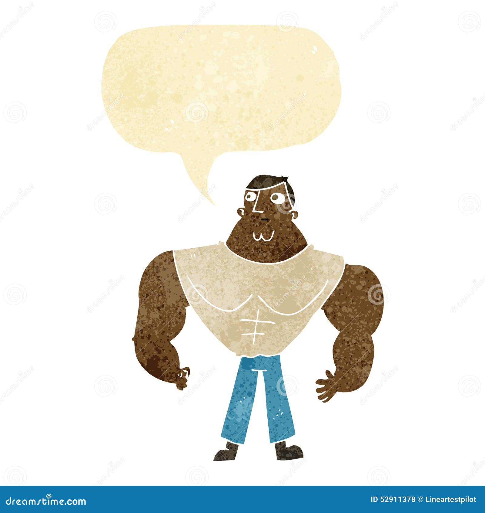 Cartoon Body Builder with Speech Bubble Stock Illustration ...