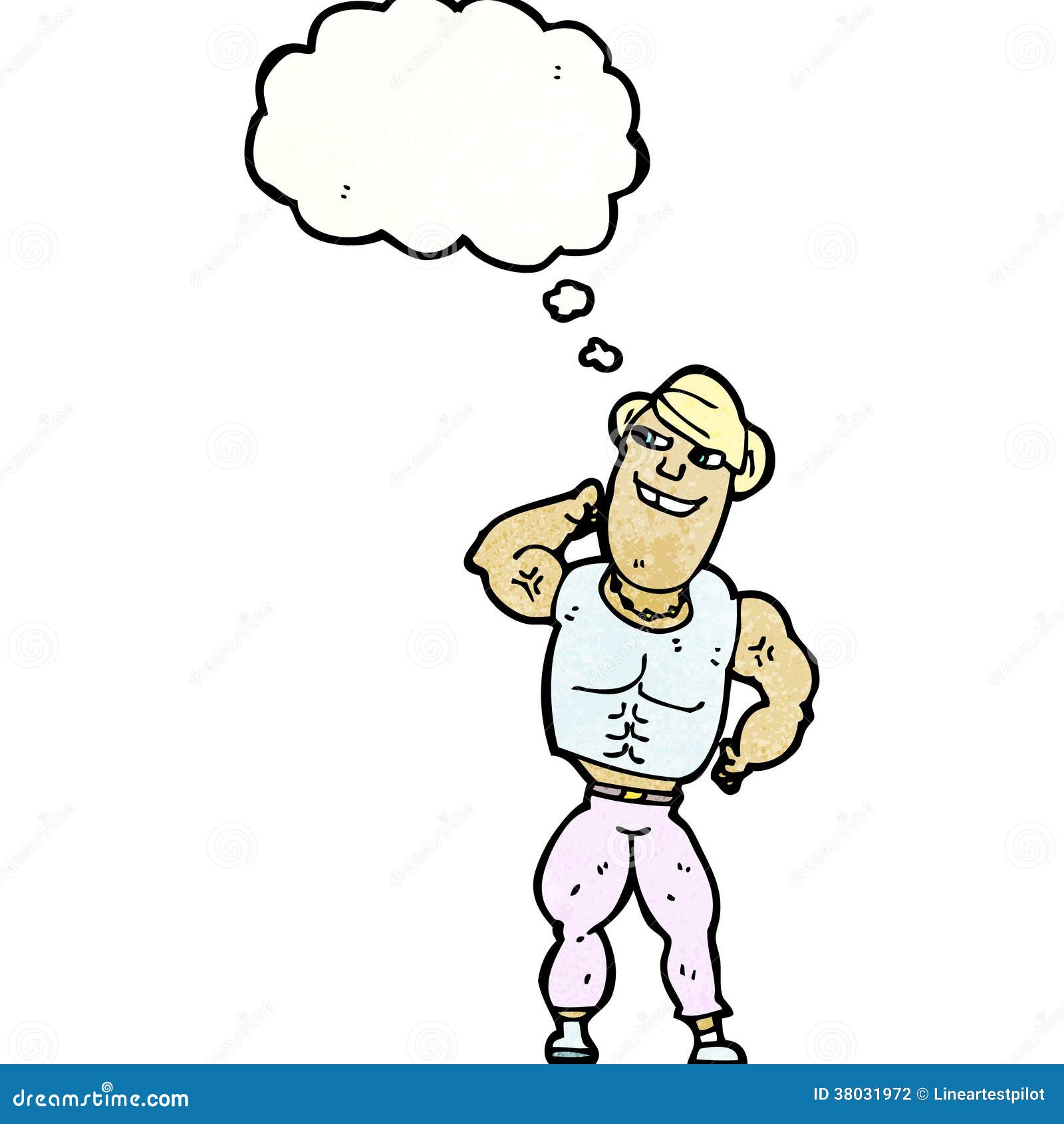 Cartoon Body Builder with Thought Bubble Stock Vector - Illustration of ...