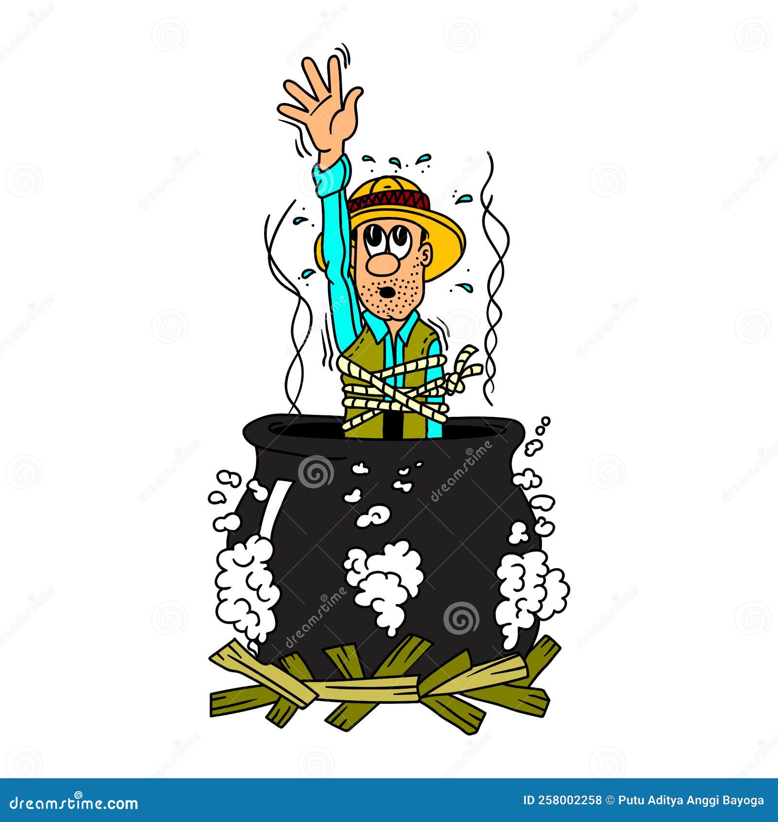 Cartoon boiled man stock illustration. Illustration of design - 258002258
