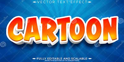 Cartoon Bold Text Effect, Editable Funny and Comic Text Style Stock ...