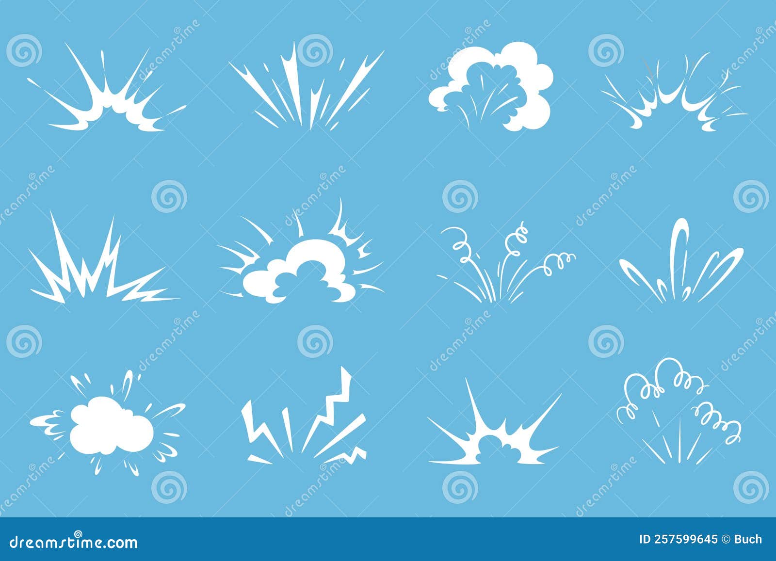 Cartoon Bomb Explosion, Comic Boom Blast Clouds Stock Vector ...
