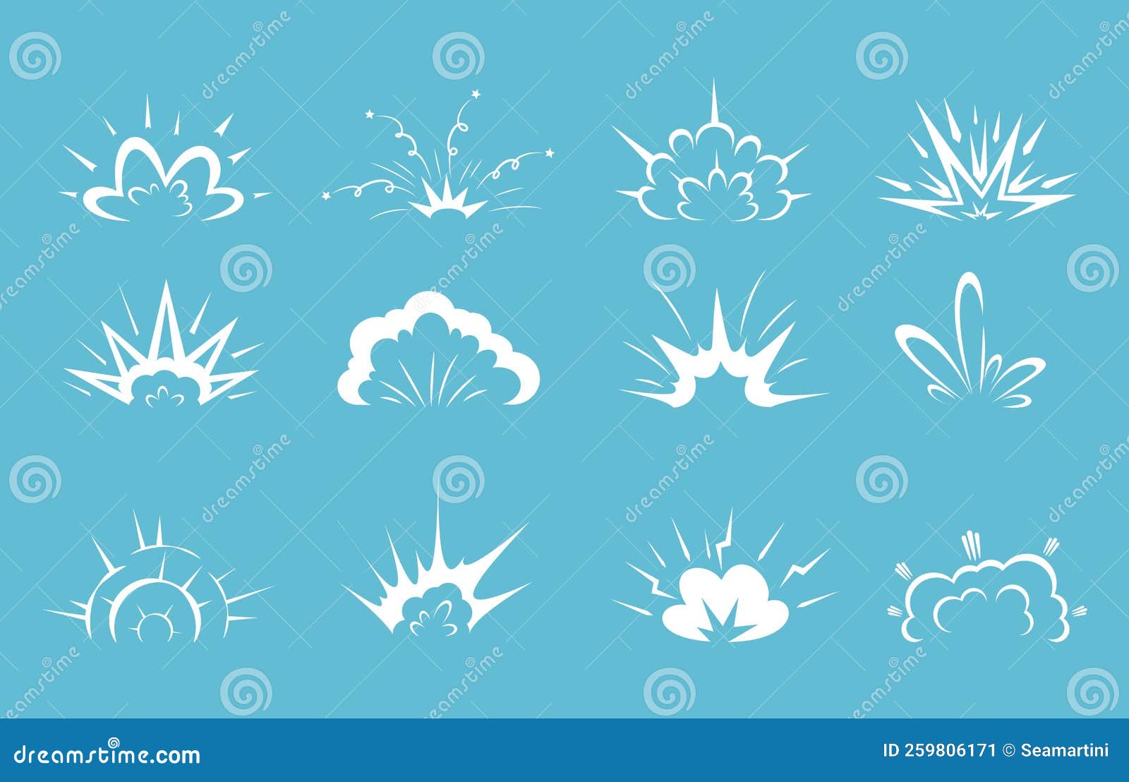 Cartoon Bomb Explosion, Comic Smoke Clouds, Fire Stock Vector ...