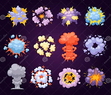 Cartoon Bomb Explosion Effect with Smoke Effect Boom Explode Flash ...