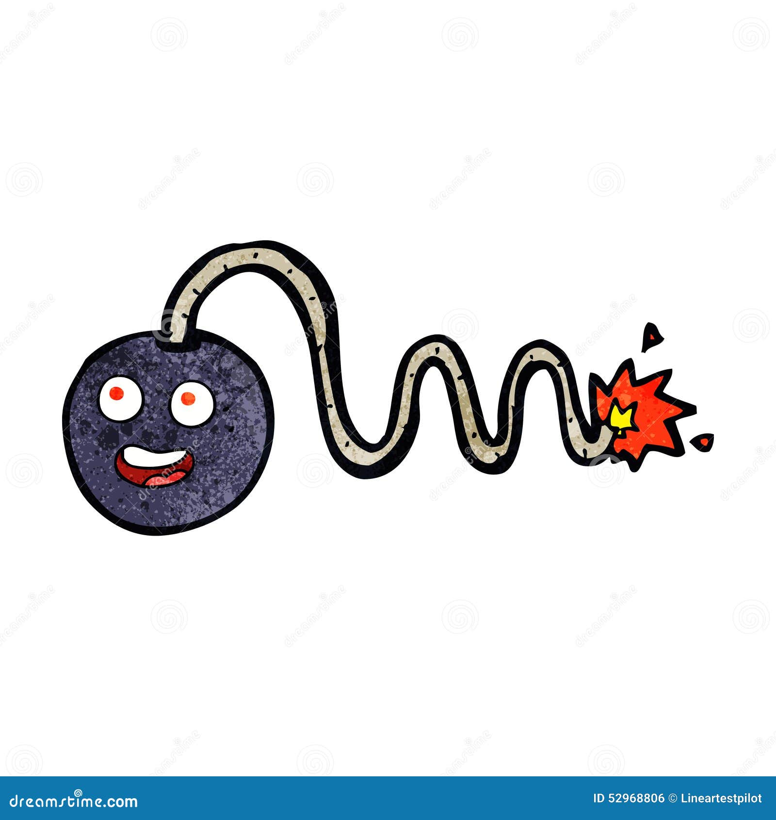Cartoon bomb with face stock illustration. Illustration of face - 52968806