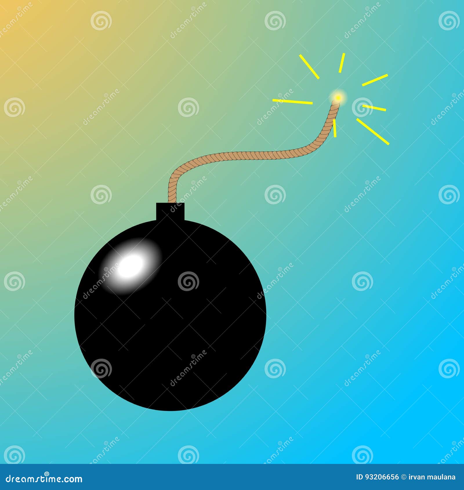 Cartoon Bomb Illustration stock vector. Illustration of concept - 93206656