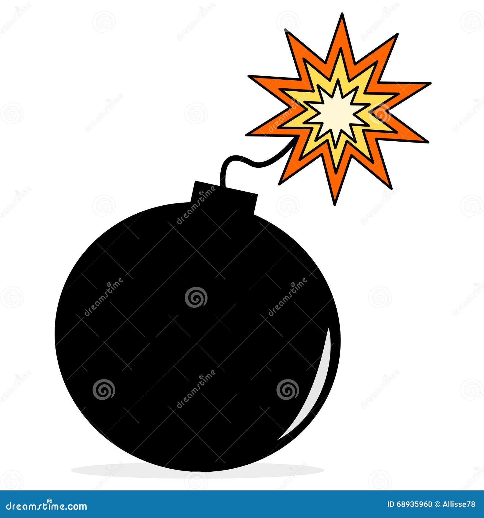 Cartoon Bomb Isolated On White Background Illustration | CartoonDealer ...