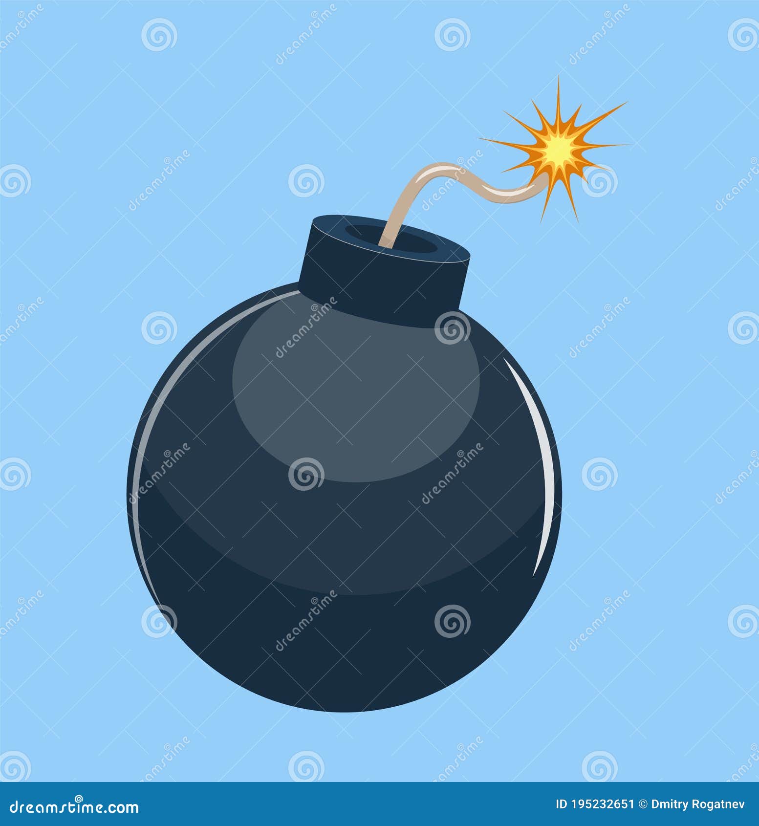 Cartoon Bomb Ready To Explode. Stock Vector - Illustration of flat ...