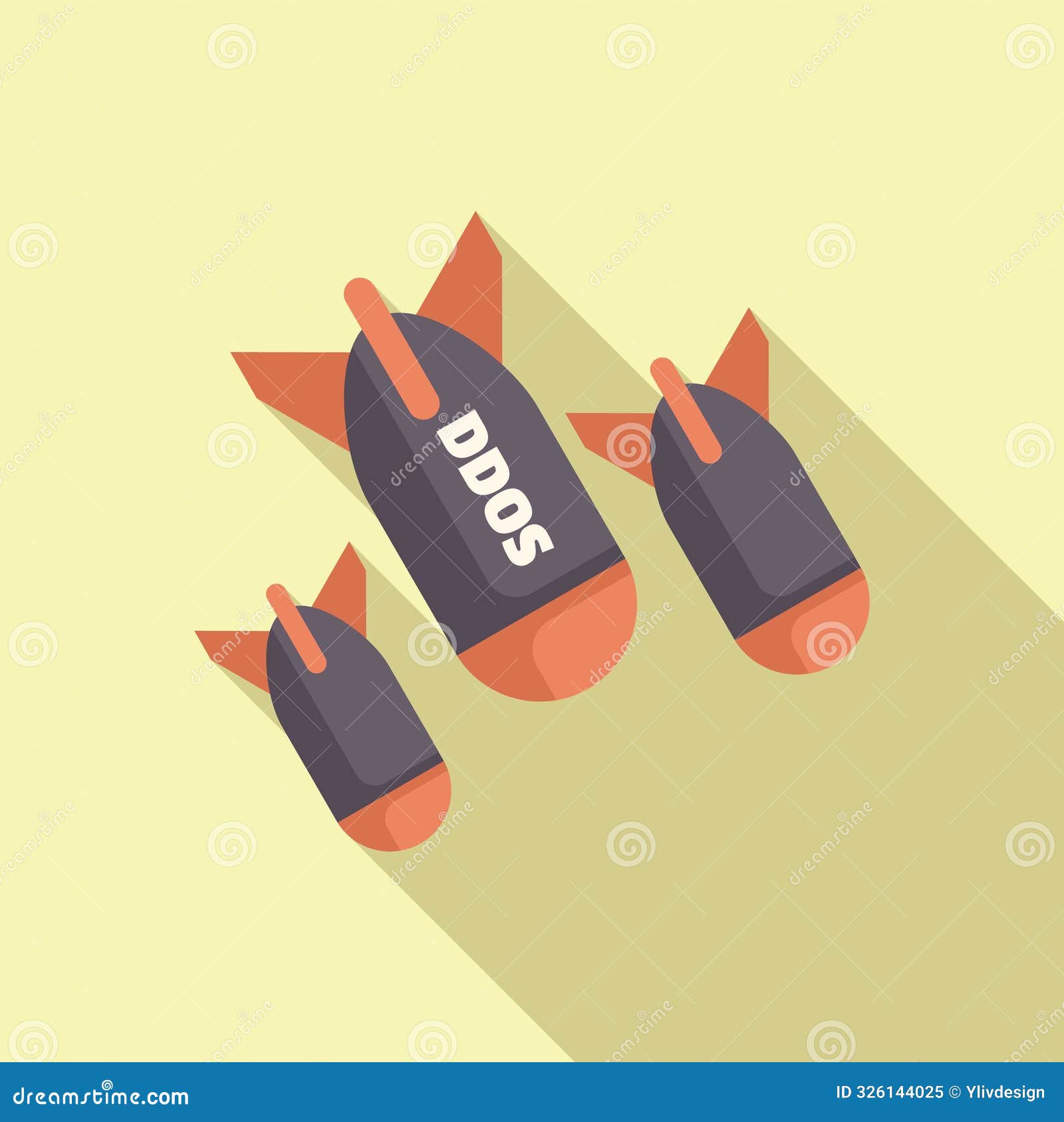 Ddos Bombs Attacking Server Network Security Breach Stock Illustration ...
