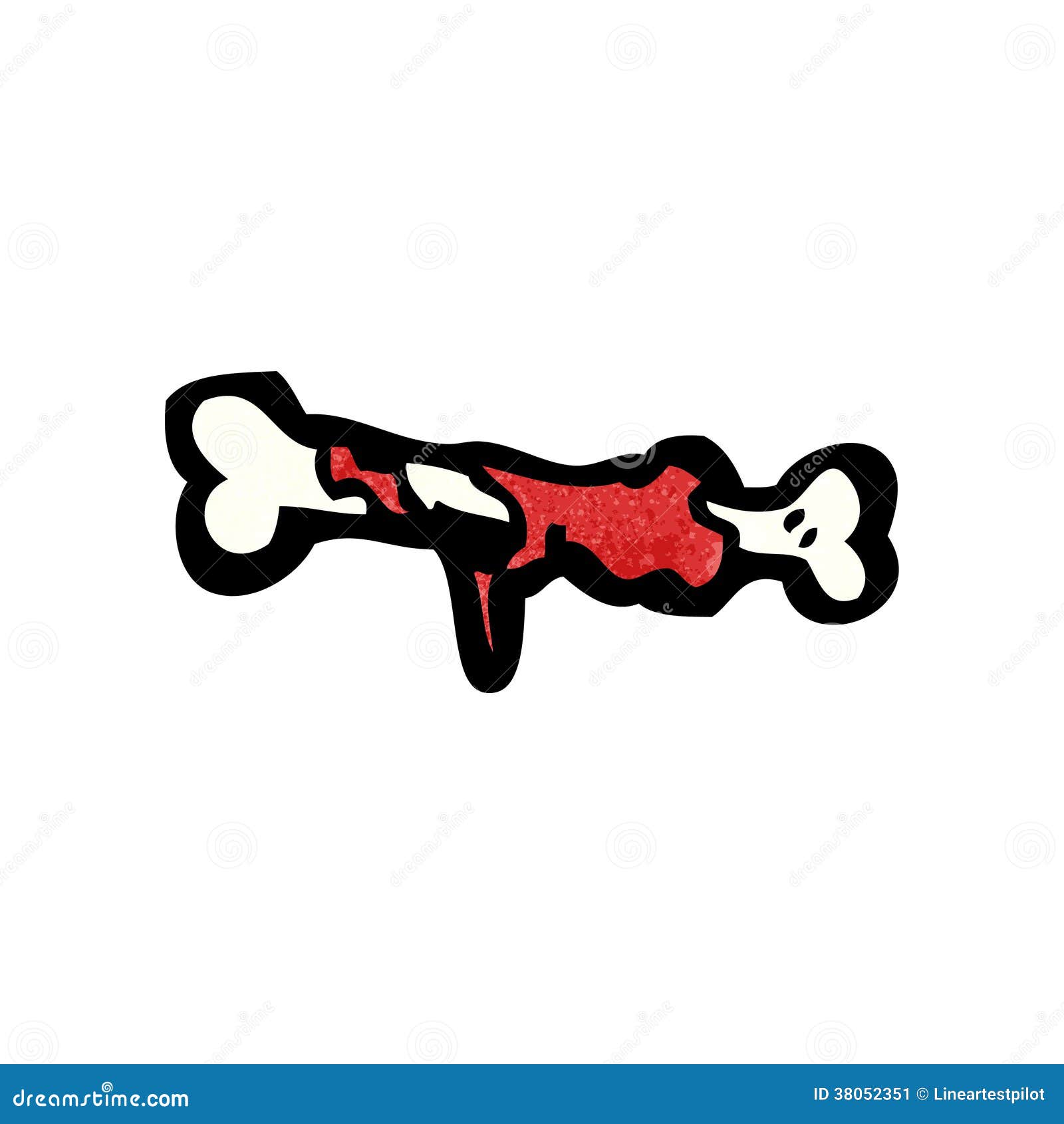 Cartoon bone stock vector. Illustration of texture, meat - 38052351