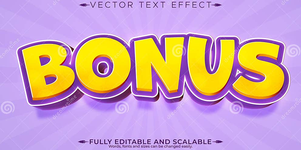 Cartoon Bonus Text Effect, Editable Comic and Fun Text Style Stock ...