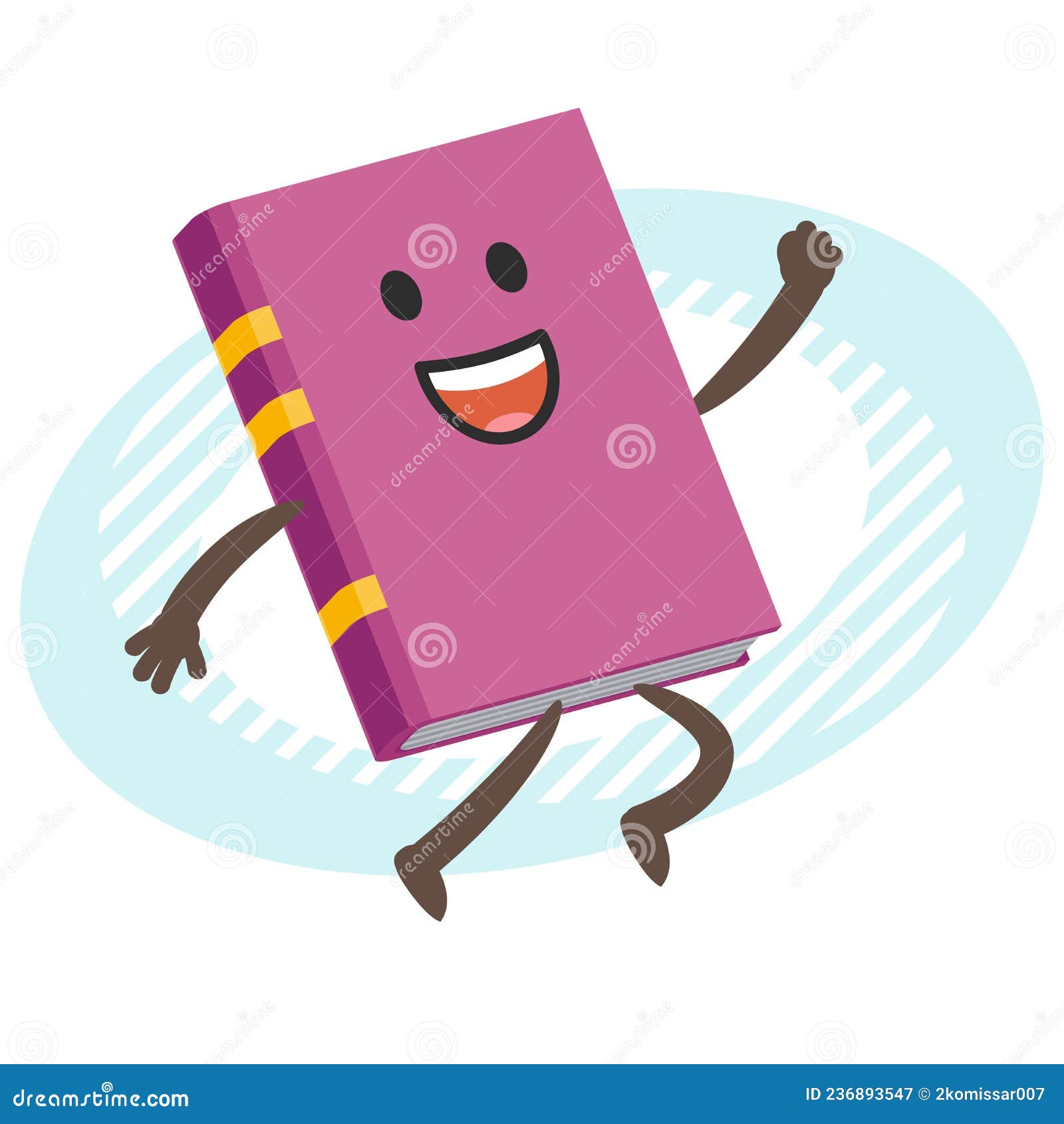 Cartoon Book Character Joyfully Jumping Stock Vector - Illustration of ...