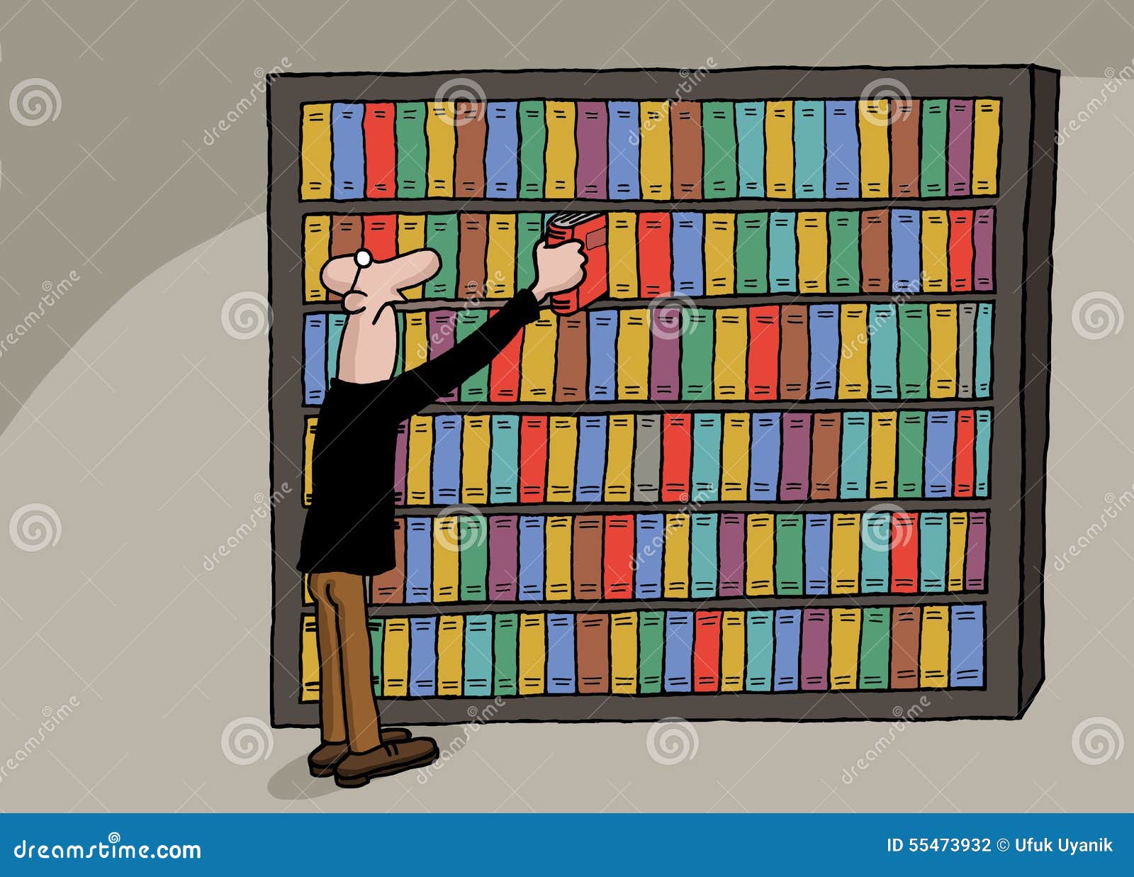 Cartoon of book library stock illustration. Illustration of people ...