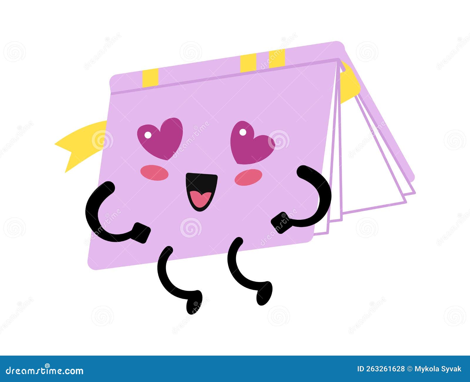 Cartoon Book in Love. Education Icon Stock Vector - Illustration of ...