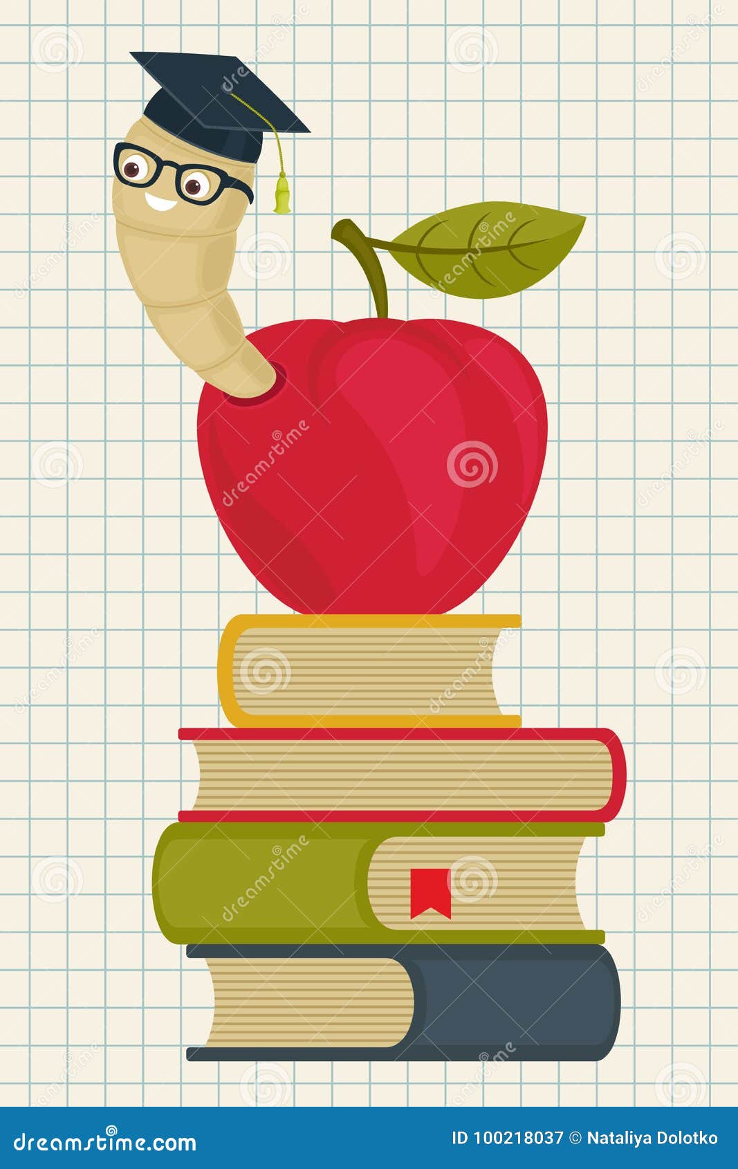 Cartoon Bookworm. Cute Worm Nerd Character With Big Eyes Glasses And ... Cartoon Bookworm. Cute Worm Nerd Character With Big Eyes Glasses And ...