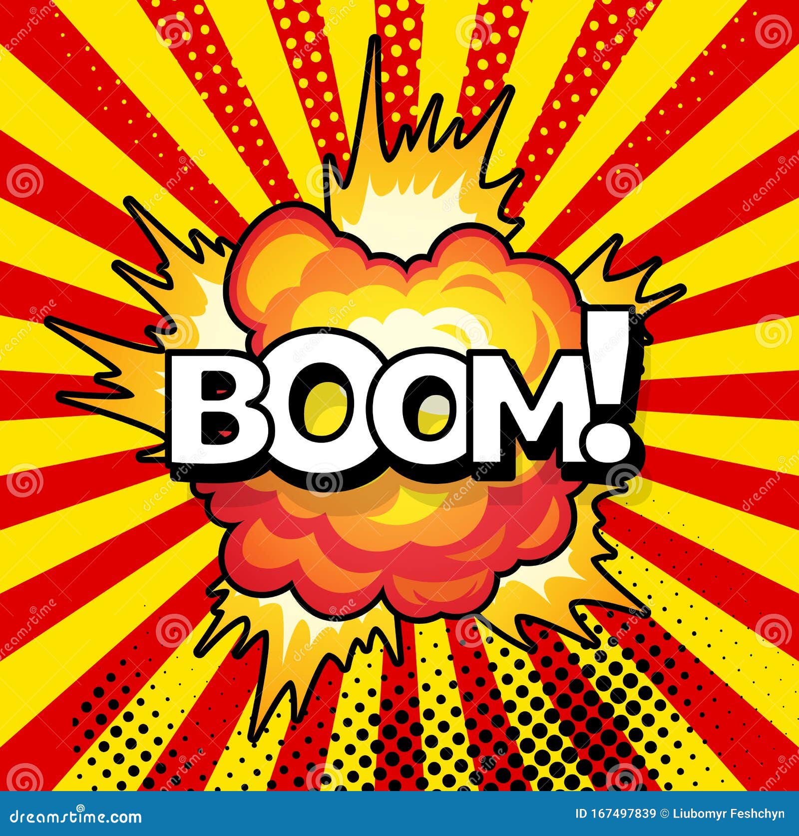 Boom, Explosion And Pow Set Cartoon Vector | CartoonDealer.com #56719027