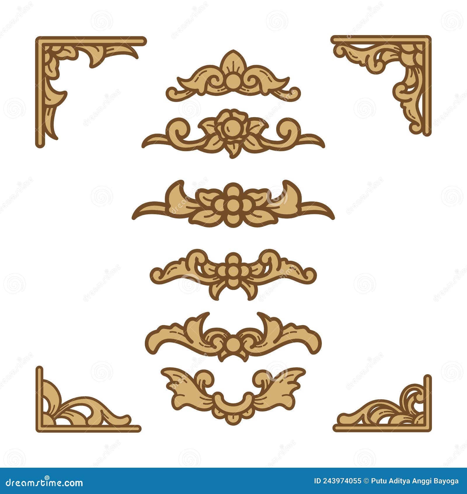 Cartoon borders set stock vector. Illustration of border - 243974055