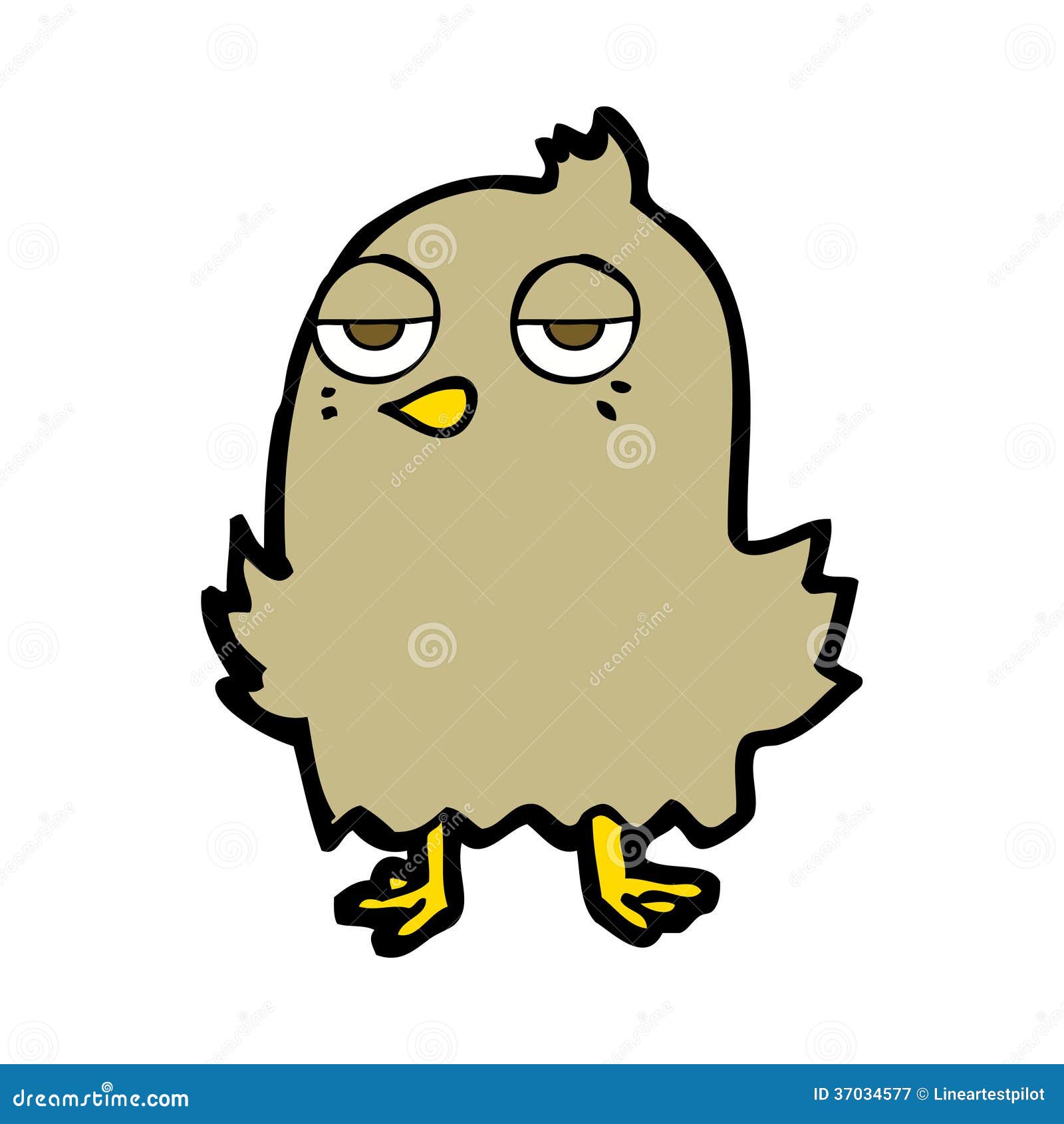 Cartoon bored bird stock vector. Illustration of funny - 37034577