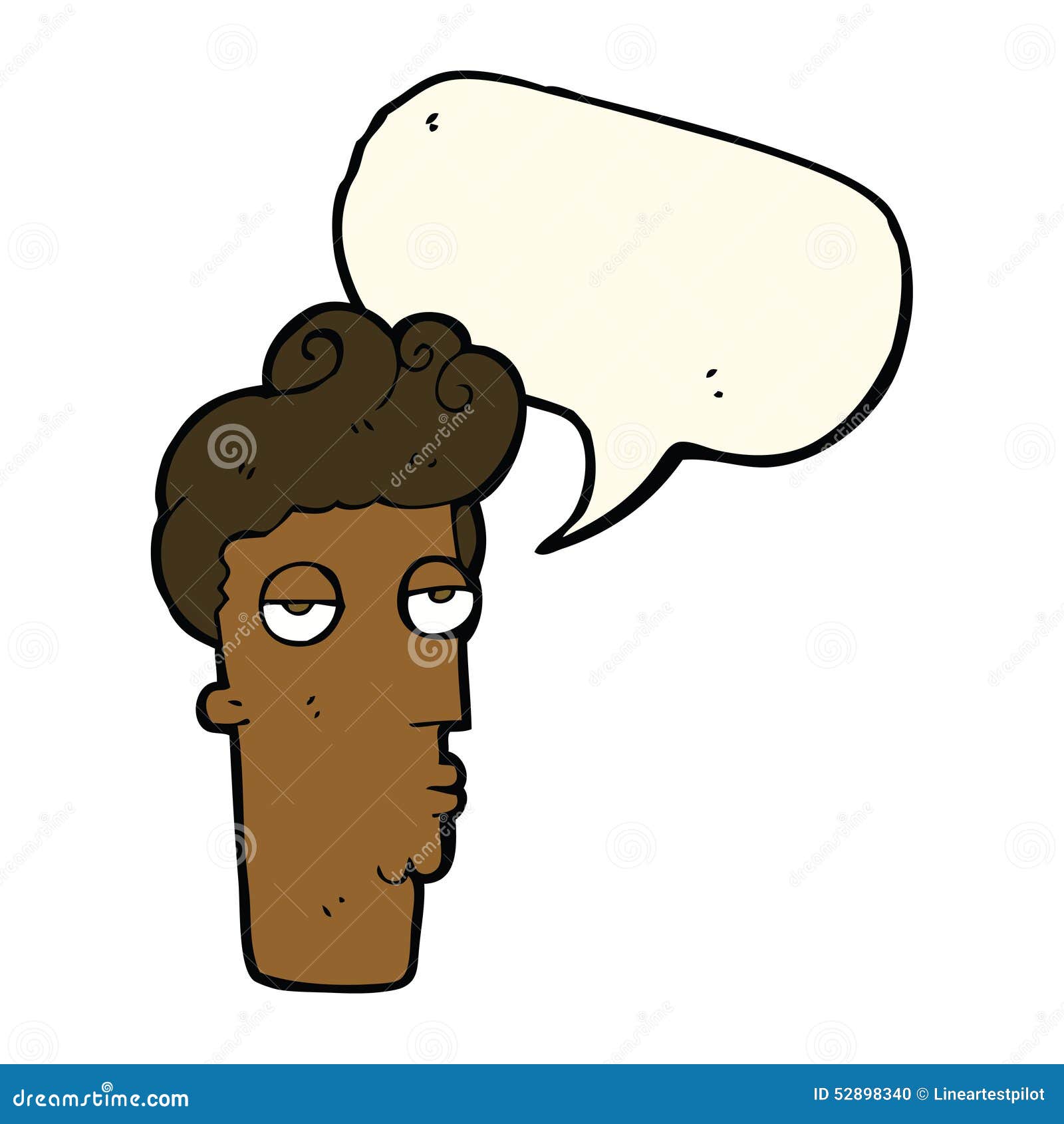 Cartoon Bored Man S Face with Speech Bubble Stock Illustration ...