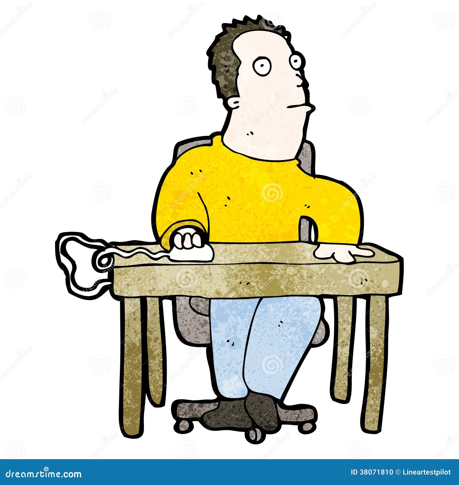 Cartoon Bored Office Worker Stock Vector - Illustration of hand, clip ...