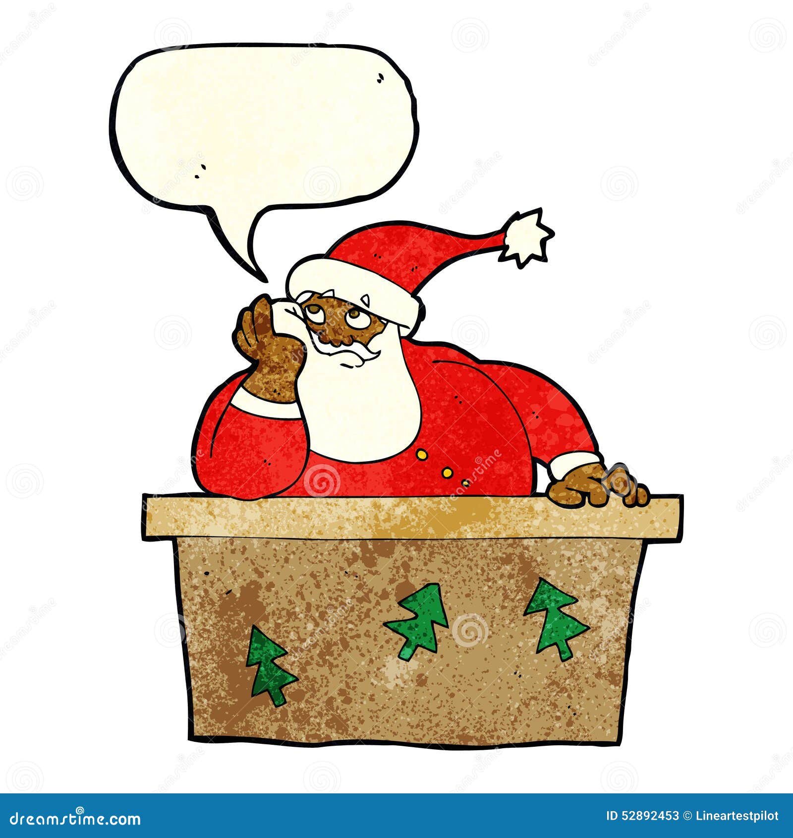 Cartoon Bored Santa Claus with Speech Bubble Stock Illustration ...