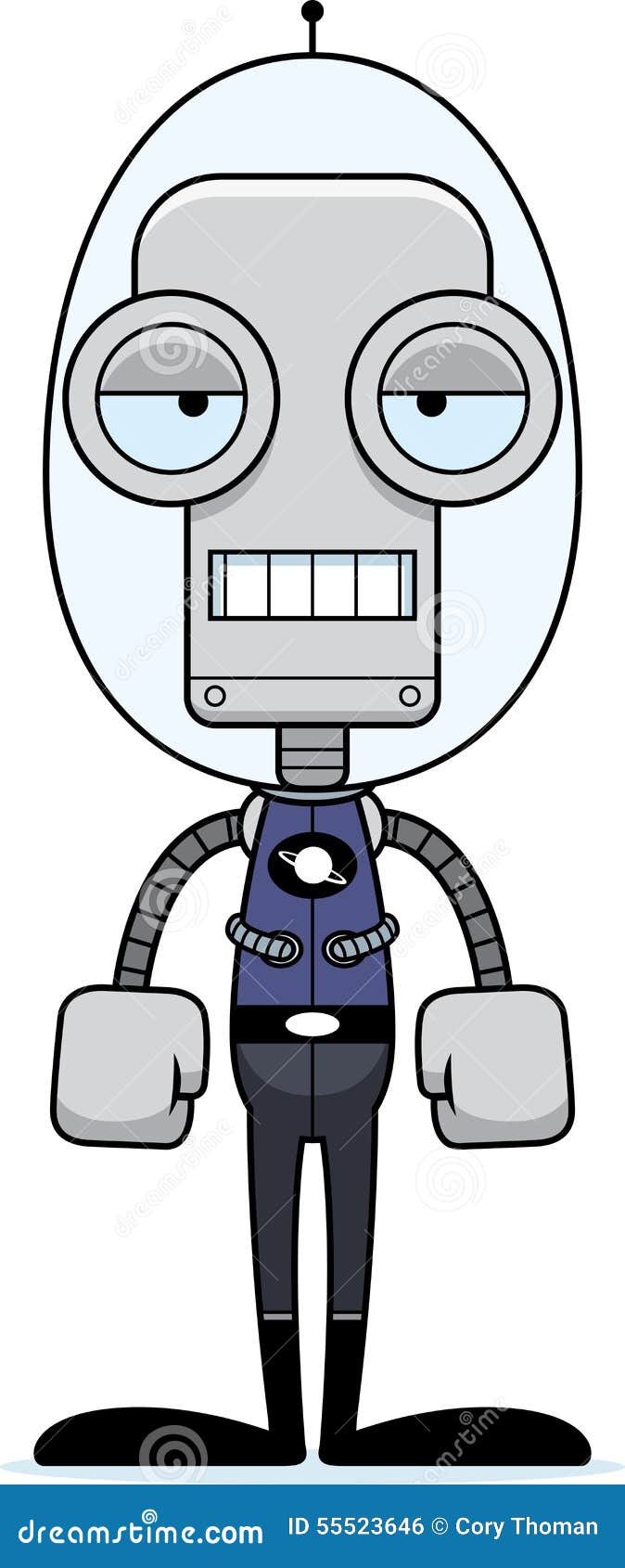 Cartoon Bored Spaceman Robot Stock Vector - Illustration of technology ...