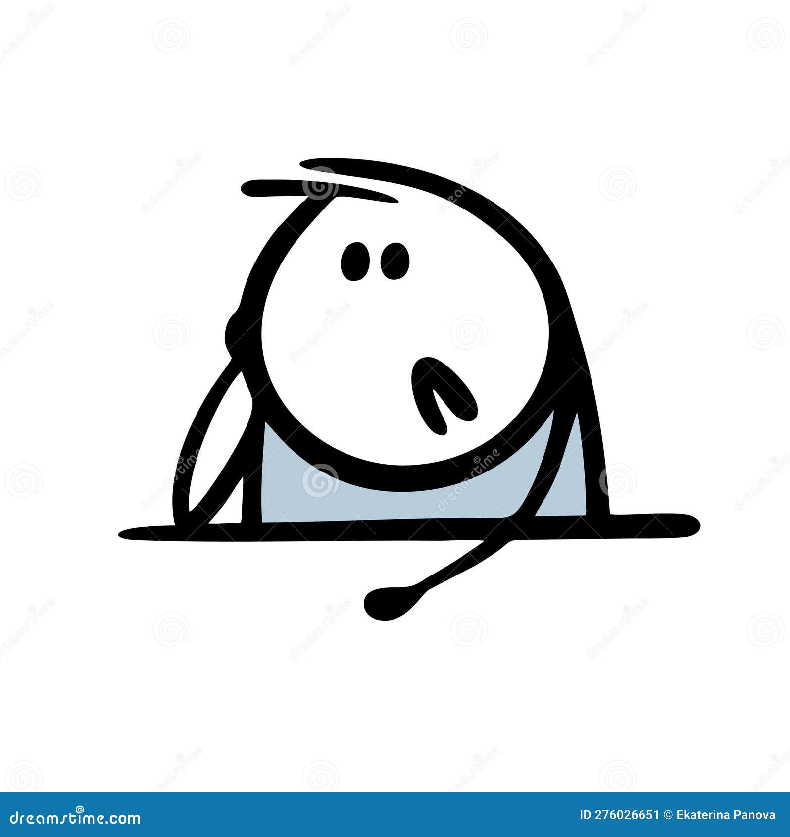 Cartoon Bored Fish Outline Coloring Page Vector Illustration ...