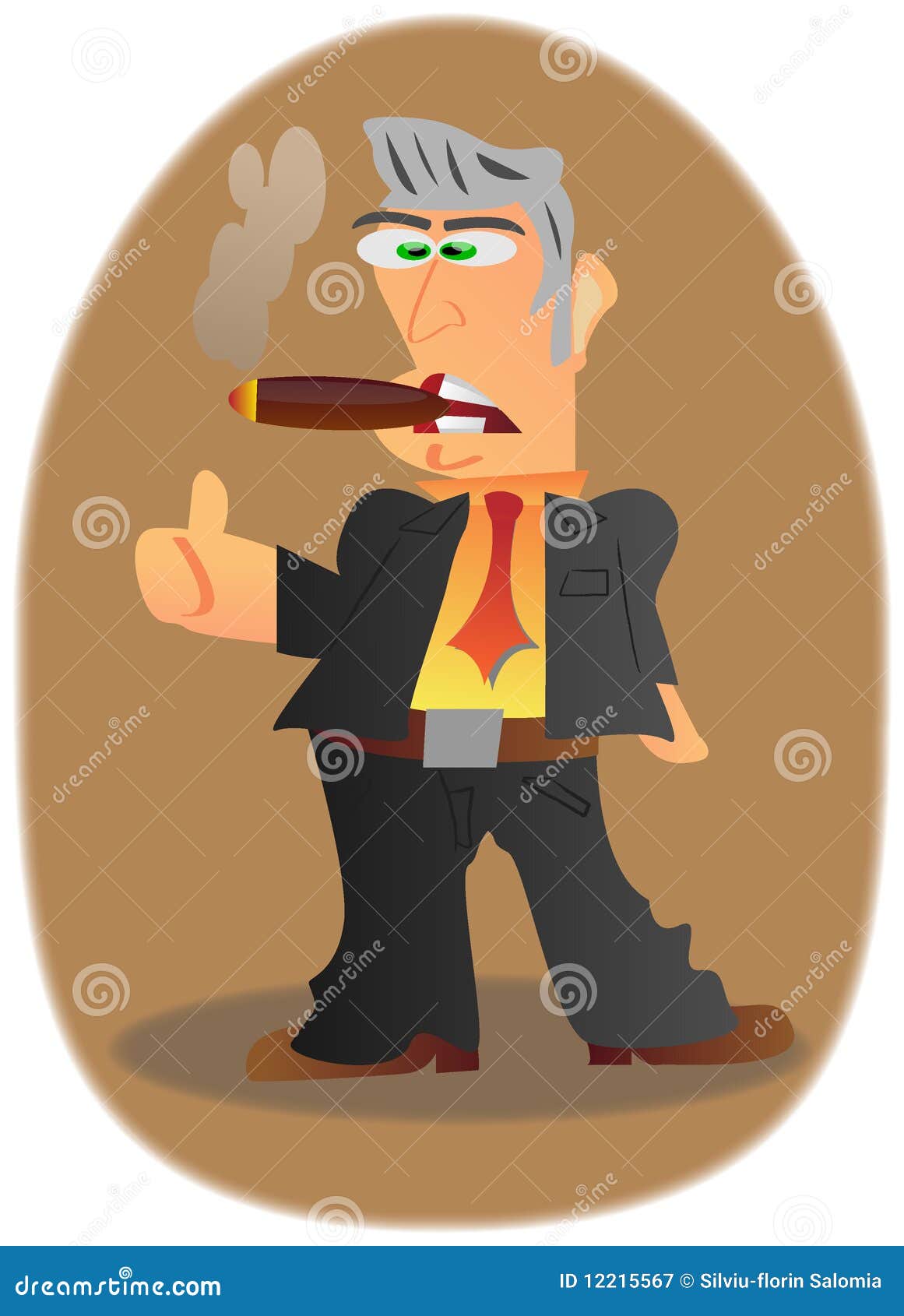 Cartoon boss stock illustration. Illustration of thumbs - 12215567