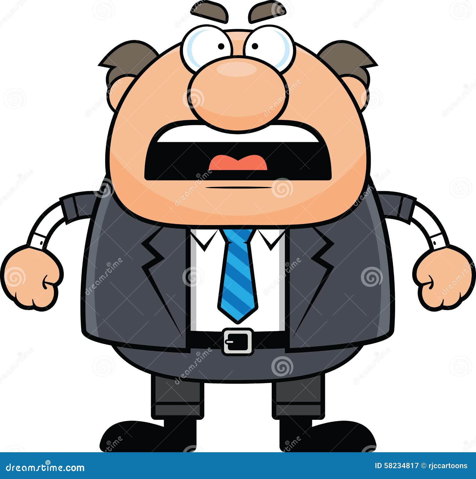 Cartoon Boss Man Angry Stock Vector - Image: 58234817