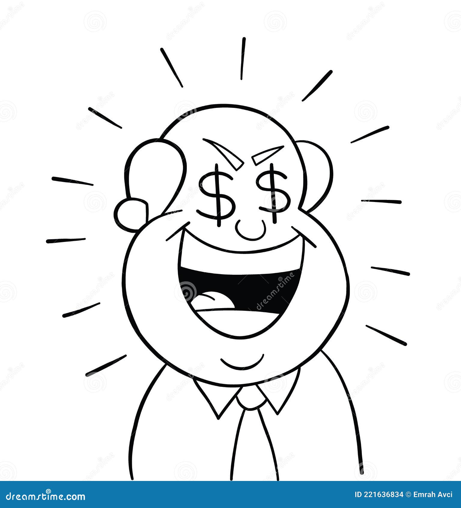 Cartoon Boss Man Greedy, Vector Illustration Stock Vector ...