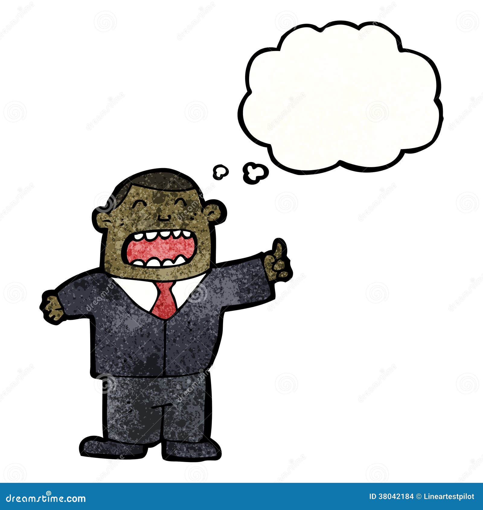 Cartoon Boss with Thought Bubble Stock Vector - Illustration of ...